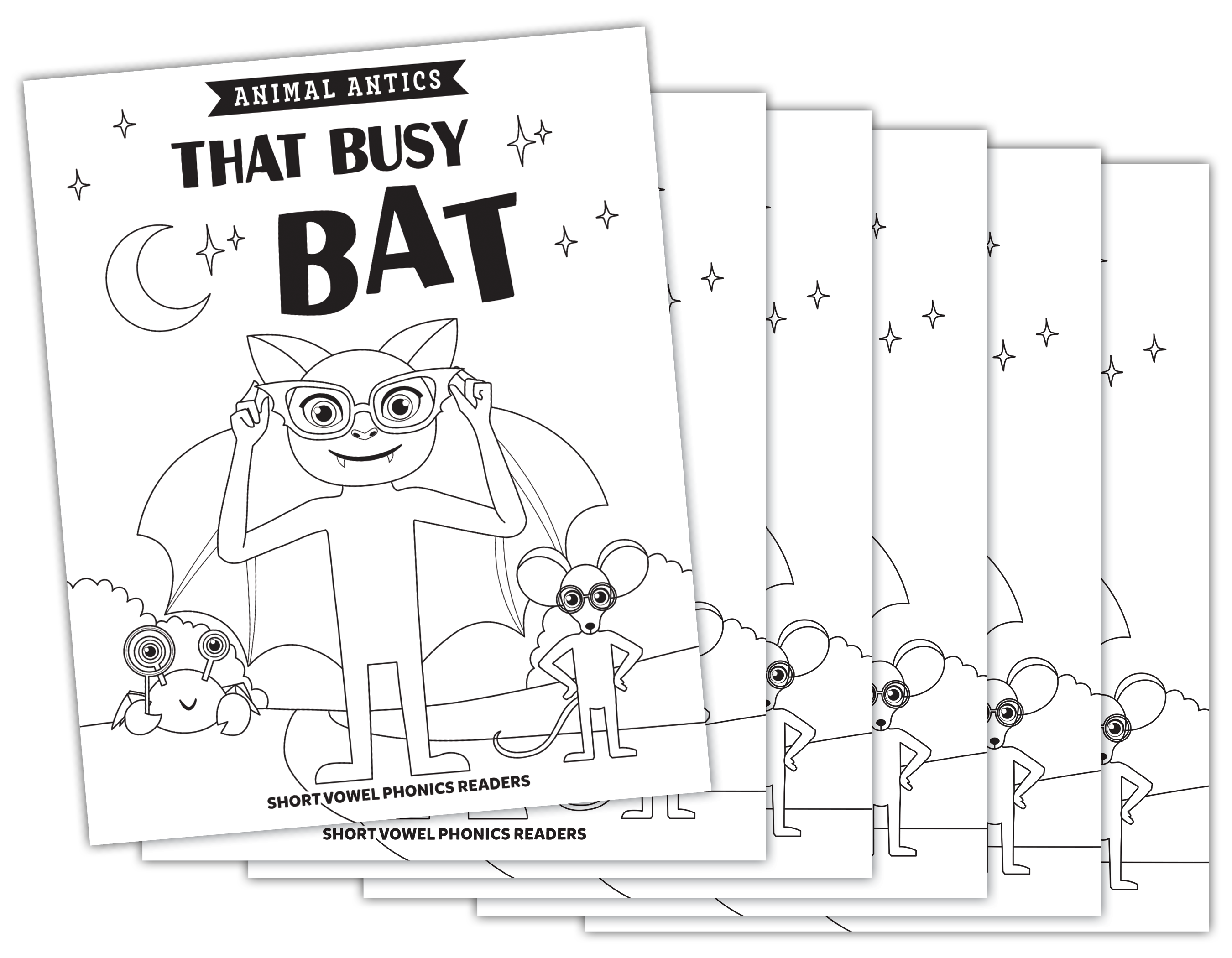 Animal Antics: That Busy Bat - Short a Vowel Reader (B/W version) - 6 ...